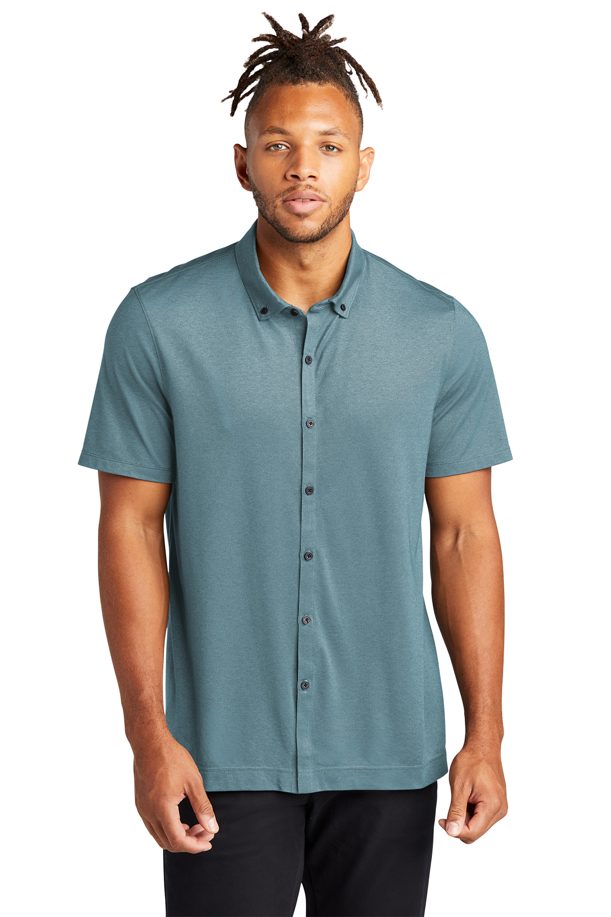 Mercer+Mettle Embroidered Men's Stretch Full-Button Polo - Queensboro