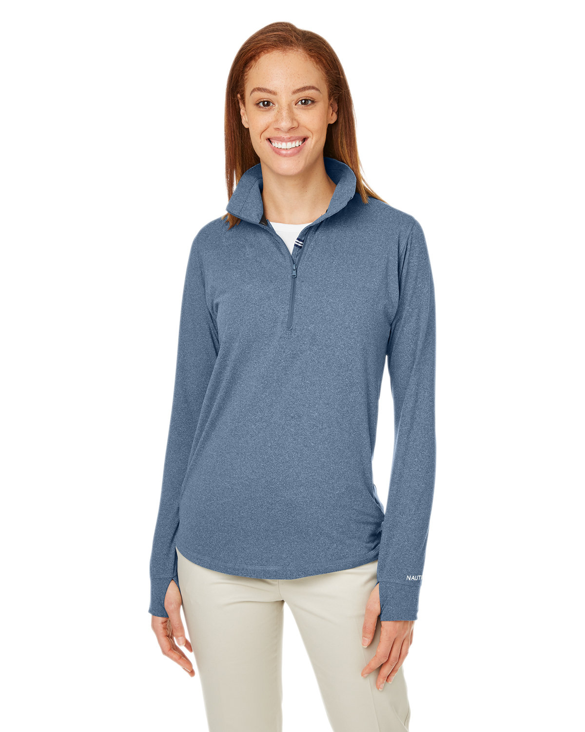 Nautica Embroidered Women's Saltwater Quarter-Zip Pullover - Queensboro
