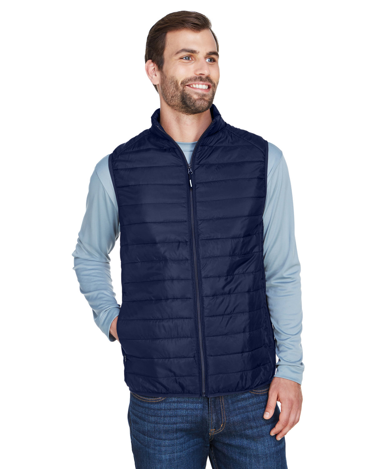 Core 365 Embroidered Men's Prevail Packable Puffer Vest - Queensboro