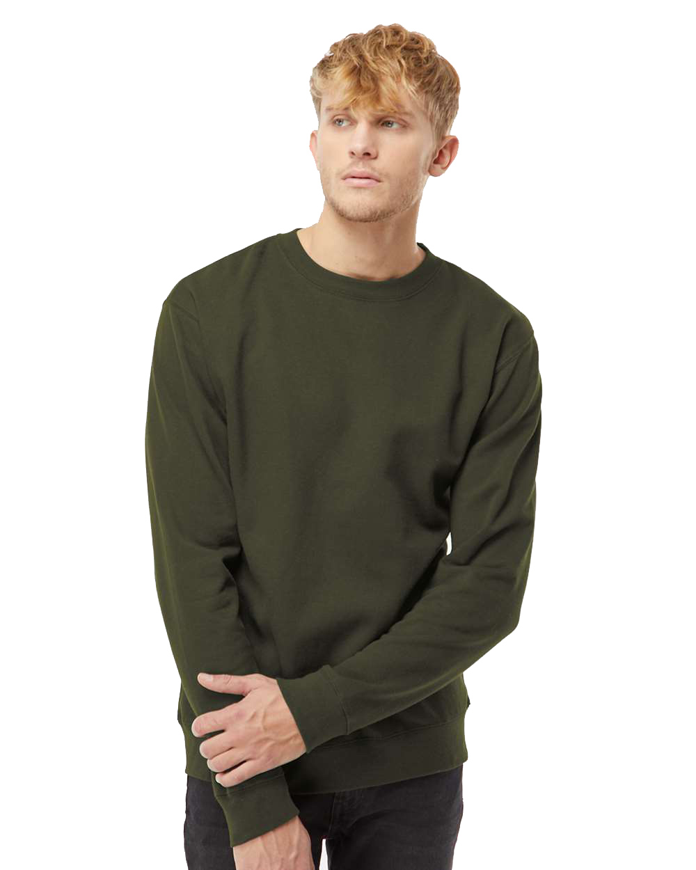 Independent Trading Co. Embroidered Men's Midweight Crewneck Sweatshirt ...