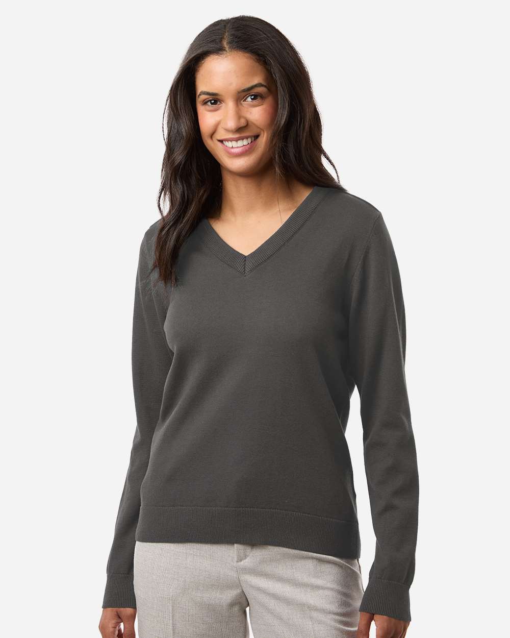 Devon & Jones Embroidered Women's V-Neck Sweater - Queensboro