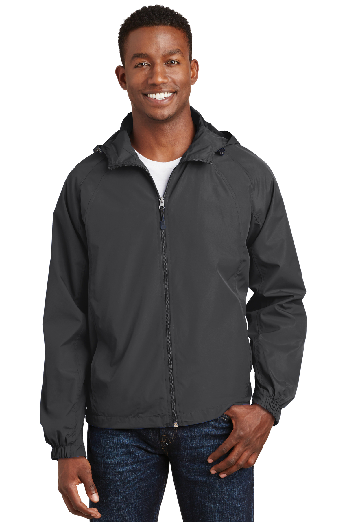 Sport-Tek Embroidered Men's Hooded Weather Resistant Jacket - Queensboro